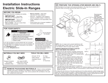 GE JB256RMSS 30" Free-Standing Self-Clean Electric Range Installation ...
