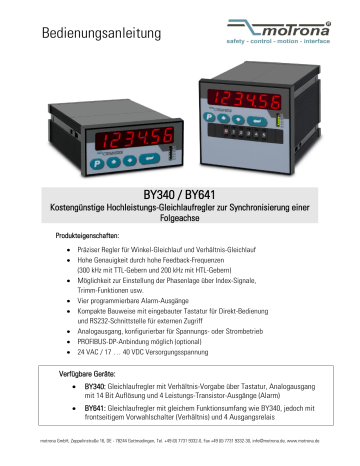 Motrona BY340 Bedienungsanleitung | Manualzz