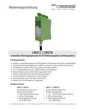 Motrona LW218 Bedienungsanleitung | Manualzz