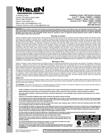 Whelen C399K9 Installation Guide | Manualzz