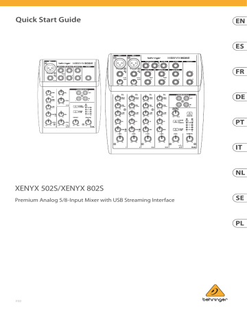 Behringer XENYX 502S Mixer Quick Start Guide | Manualzz