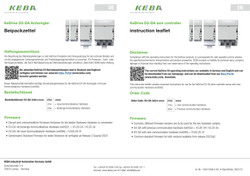 KEBA KeDrive D3-DA Instruction | Manualzz
