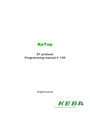KEBA S7 Protocol Programming Manual | Manualzz