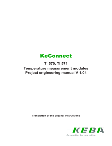 KEBA TI 570, TI 571 Owner's Manual | Manualzz