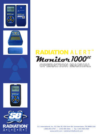 SE Radiation Alert Monitor 1000EC Operation Manual | Manualzz