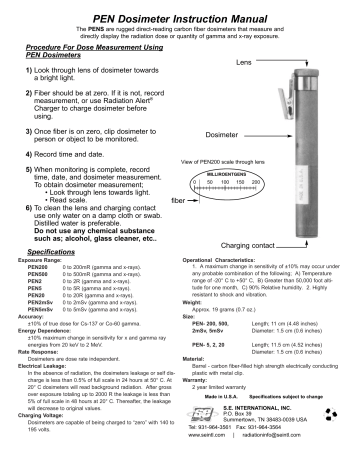SE Pen Dosimeters Operation Manual | Manualzz