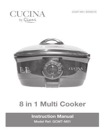 Cucina GCMT-M01 8 In 1 Multi-Cooker Instruction Manual | Manualzz