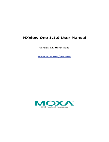 Moxa MXview One Series Manual | Manualzz