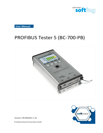 Softing PROFIBUS Tester 5 (BC-700-PB) User Manual | Manualzz