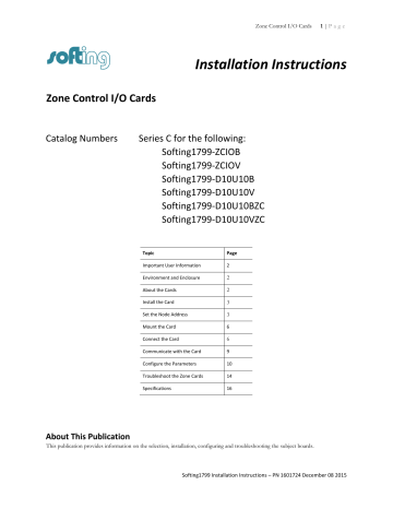 Softing 1799 Installation Instructions | Manualzz
