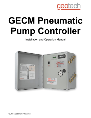 Geotech GECM Pneumatic Pump Controller Owner's Manual | Manualzz