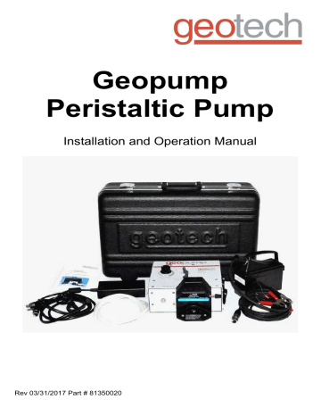 Geotech Geopump Peristaltic Pump Owner's Manual | Manualzz