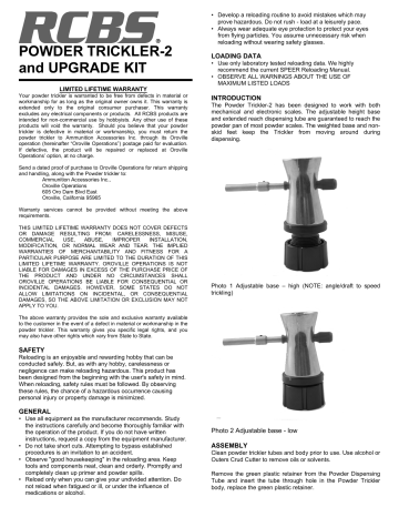 RCBS Powder Trickler 2 Instructions | Manualzz
