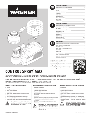 Wagner SprayTech Control Spray Max Manual | Manualzz