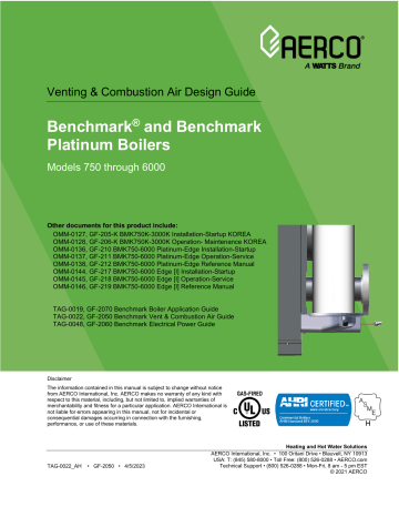 AERCO Benchmark Platinum 4000 and 5000N Condensing Guide | Manualzz