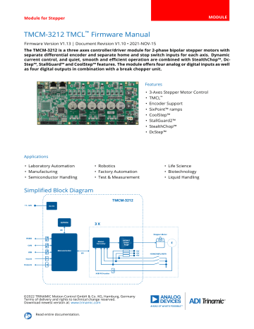 Trinamic TMCM-3212-TMCL Module Owner's Manual | Manualzz