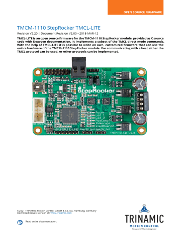 Trinamic TMCM-1110 StepRocker Module Owner's Manual | Manualzz