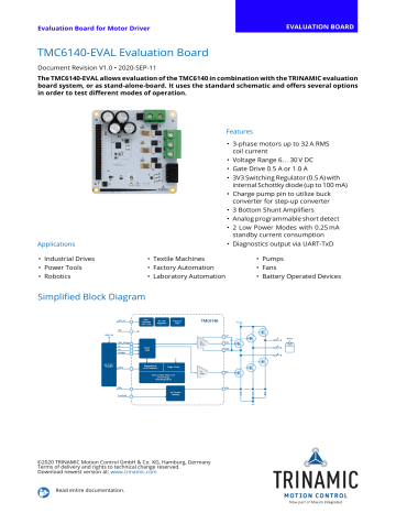 Trinamic TMC6140-EVAL Evaluation Kit User Manual | Manualzz