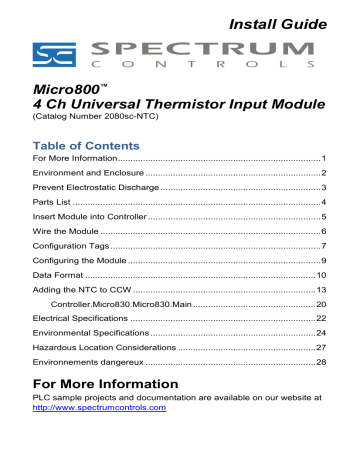 Spectrum Controls 2080sc-NTC Owner's Manual | Manualzz
