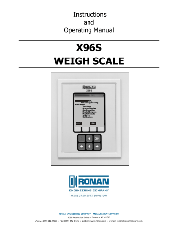 Ronan X96S Weight Measurement System Owner's Manual | Manualzz