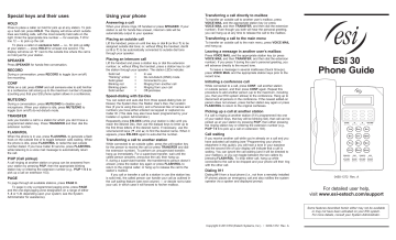 ESI 30 Phone Guide | Manualzz