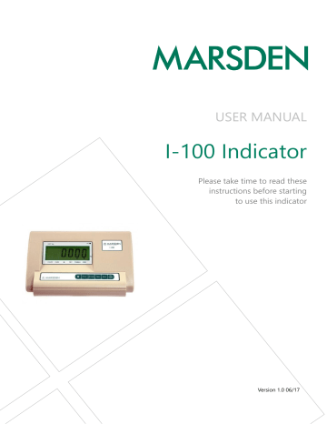 Marsden I-100 Industrial Scale User Manual | Manualzz