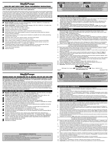 Liberty Pumps ALM-2W Standard Alarm Series 120V Waterproof High Level ...