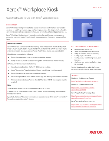 Xerox Workplace Kiosk Quick Start Guide | Manualzz