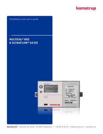 Kamstrup MULTICAL® 602 Installation and user guide | Manualzz