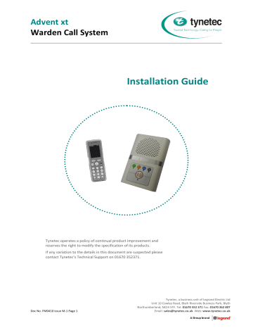Tynetec ZXT556 MATRIX ETERNITY IP-PBX Installation guide | Manualzz