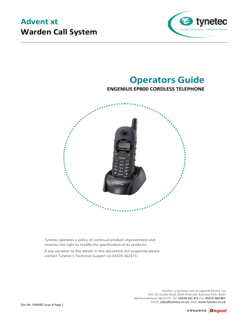 Tynetec FM0805 A Advent xt Operators Guide | Manualzz