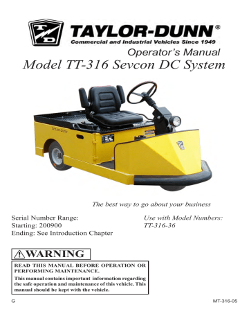 Taylor-Dunn TT-316 36V Sevcon DC Owner's Manual | Manualzz