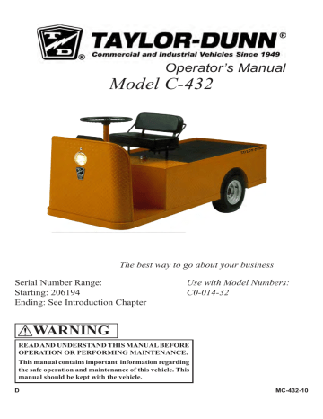 Taylor-Dunn C-432 Owner's Manual | Manualzz
