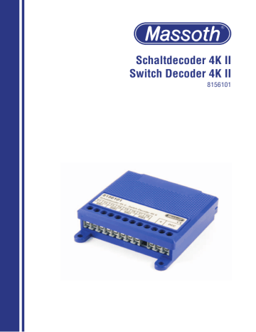 Massoth 8156101 Switch Decoder 4K II Manual | Manualzz