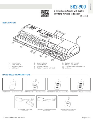 BEA BR2-900 User Guide | Manualzz