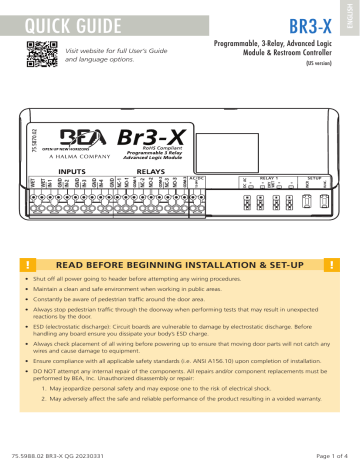 BEA BR3-X User Guide | Manualzz