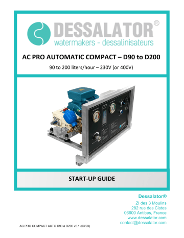 DESSALATOR D200 AC Pro Automatic Compact User Guide | Manualzz