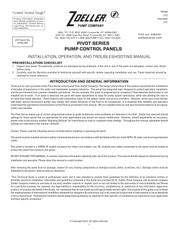 Zoeller FM3269 PIVOT Series Pump Control Panels User Manual | Manualzz