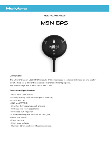 Holybro M9N GPS Module User Guide | Manualzz