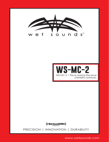 wet sounds WS-MC-2 1 Piece Marine Receiver Owner’s Manual | Manualzz
