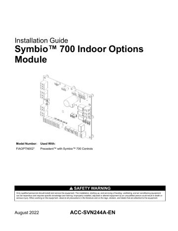 Symbio FIAOPTN002 700 Indoor Options Module Installation Guide | Manualzz