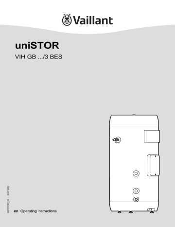 Vaillant VIH GB uniSTOR Cylinders Instruction manual | Manualzz