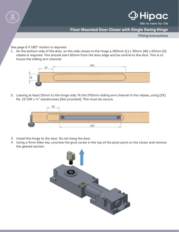 Hipac Floor Mounted Door Closer Instruction manual | Manualzz