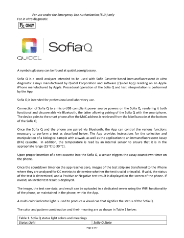 QUIDEL SNFSOFIAQ Analyzer Instructions | Manualzz