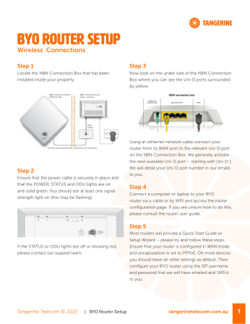 TANGERINE Byo Modem User Guide | Manualzz