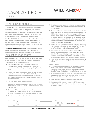 Williams AV WF T8 WaveCAST Eight User Guide | Manualzz