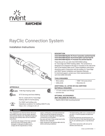 nVent RAYCHEM RayClic Connection System Installation and Operation ...