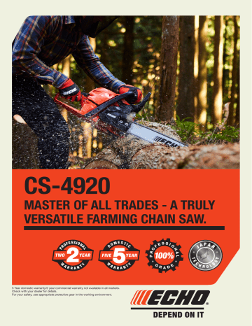 ECHO CS-4920 Gas Chain Saw Instructions | Manualzz