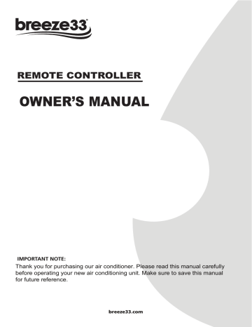 breeze33 CR257-RG10A Air Conditioner Owner’s Manual | Manualzz