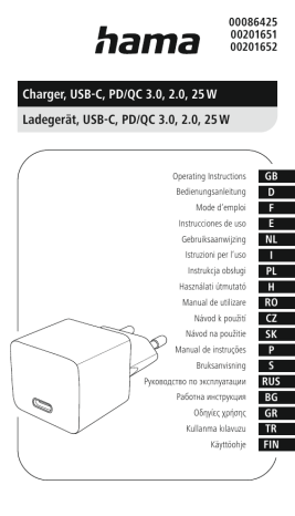 Hama 00086425 25W USB C Charger instruction manual | Manualzz